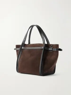 TOD'S Tim Small Leather-trimmed Suede Clutch