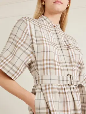 Burberry Checked Woven Mini Dress