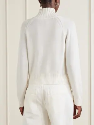 ALLUDE Mock Neck Cashmere Sweater