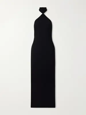 ILKYAZ OZEL Kailash Crepe Halterneck Gown - Black