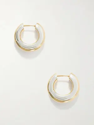 Lié Studio The Eleonora 18-karat Gold-plated Sterling Hoop Earrings - Silver