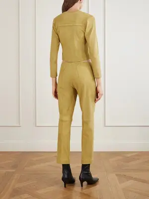 Stouls Georgette Straight-leg Suede Pants