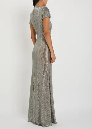 SELF-PORTRAIT Rhinestone-embellished Maxi Dress