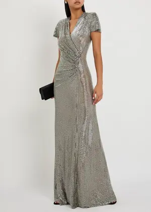 SELF-PORTRAIT Rhinestone-embellished Maxi Dress