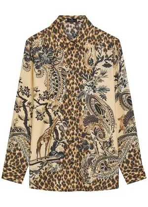 Etro Leopard-print Silk Shirt - Multicoloured