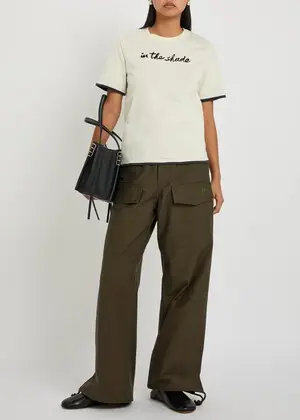 JW Anderson Embroidered Cotton T-shirt - Ecru
