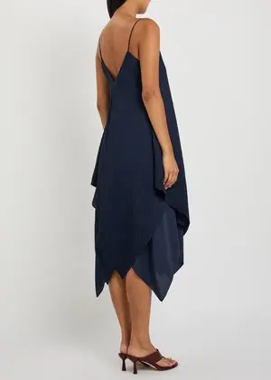 JW Anderson Pleated Asymmetric Chiffon Midi Dress