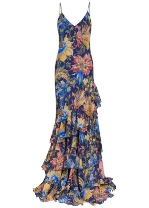 Etro Floral-print Chiffon Maxi Dress - Multicoloured