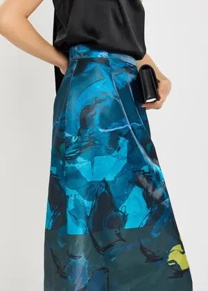 ROKSANDA Irma Printed Moiré Midi Skirt