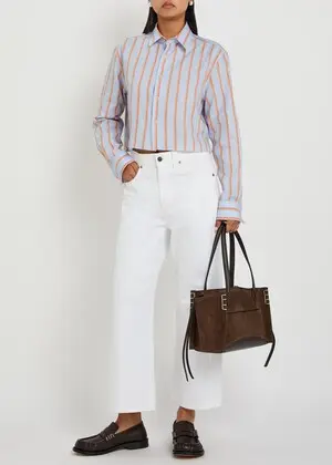 JW Anderson Striped Cropped Cotton-poplin Shirt