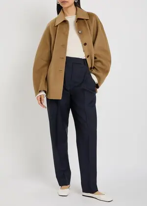 RÓHE Daria Pleated Wool-blend Trousers