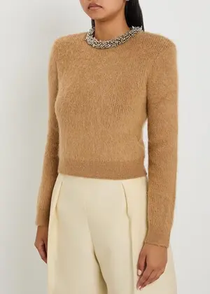SELF-PORTRAIT Beaded Embellished Knit Jumper