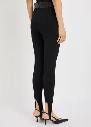 SELF-PORTRAIT Stirrup Belted Knit Leggings