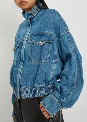 Sportmax Funnel-neck Denim Jacket