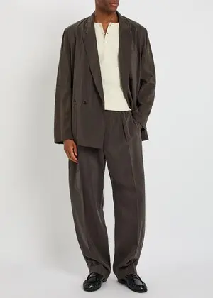 LEMAIRE Belted Silk-blend Trousers