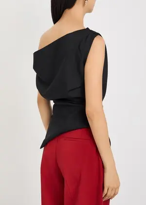 RÓHE Asymmetric Off-the-shoulder Top With Lapel Detail