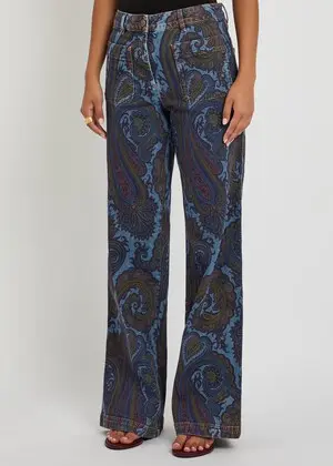 Etro Paisley-print Wide-leg Jeans