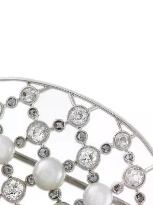 LB EXCLUSIVE Openwork Diamond And Pearl Brooch