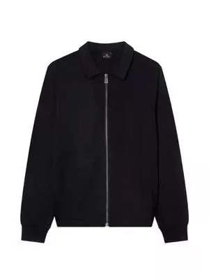 Paul Smith Zip-up Collared Sweater - Black