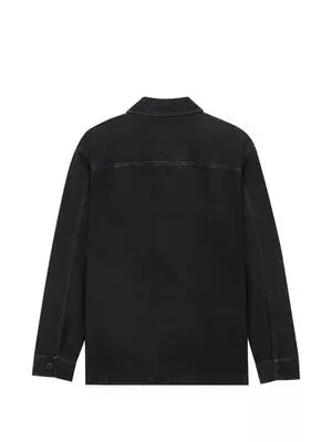Saint Laurent Cassandre Overshirt In Cotton Linen Gabardine - Black