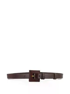 Saint Laurent Square-buckle Leather Belt - Brown