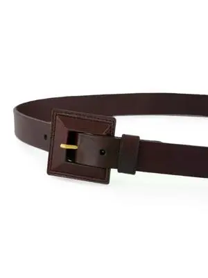 Saint Laurent Square-buckle Leather Belt