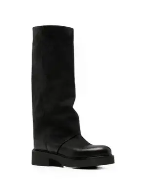 METISSE Fold-over Leather Boots