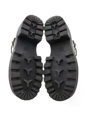 Givenchy Leather Round Toe Buckle Platform Block Heel Shoes