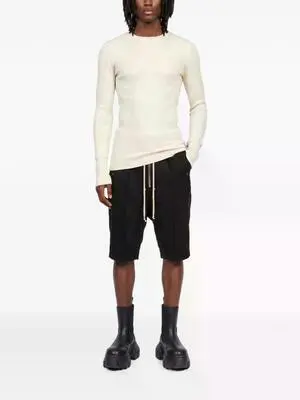 Rick Owens Ribbed-knit Long-sleeve T-shirt - Neutrals