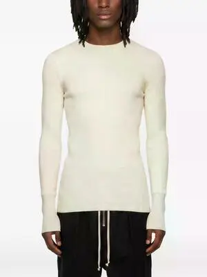 Rick Owens Ribbed-knit Long-sleeve T-shirt - Neutrals