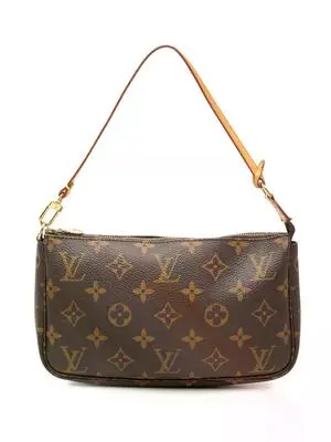 LOUIS VUITTON 2001 Monogram Pochette Accessoires Shoulder Bag - Brown