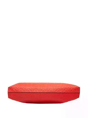 Loewe Embossed Calfskin Anagram Repeat T Pouch Clutch Bag