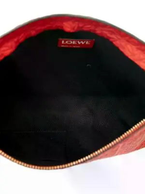 Loewe Embossed Calfskin Anagram Repeat T Pouch Clutch Bag