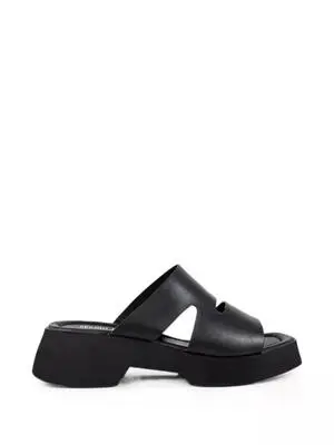 SERGIO MORETTI FIRENZE Leather Cut-out Platform Sandals