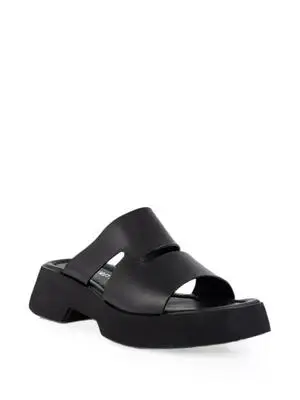SERGIO MORETTI FIRENZE Leather Cut-out Platform Sandals