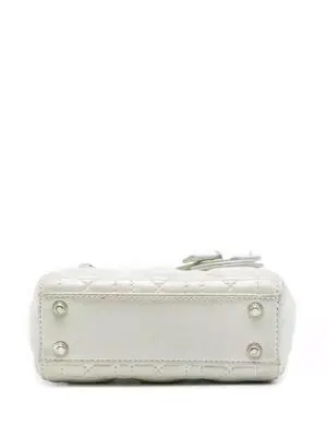 Dior 2016 Micro Iridescent Lambskin Cannage Lady Satchel - Silver