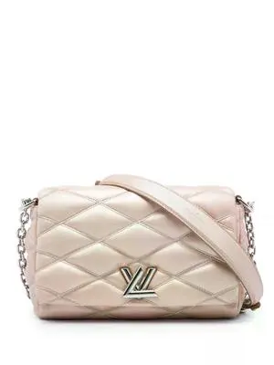 LOUIS VUITTON 2015 Lambskin Malletage Go-14 Pm Bag - Neutrals