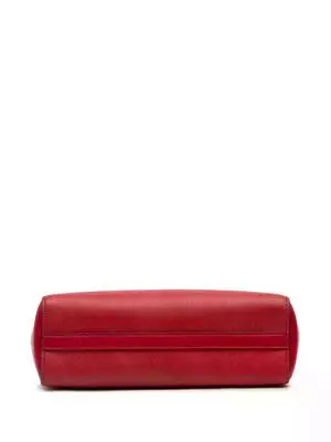 Prada Soft Calf Trimmed Saffiano Convertible Tote Satchel - Red