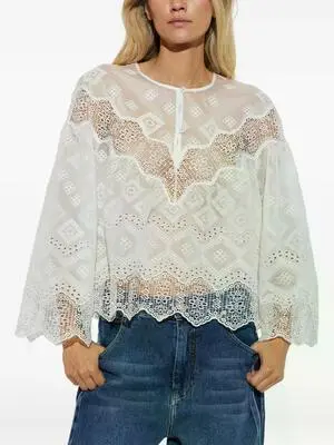 Munthe Valiance Embroidered Lace-trim Blouse