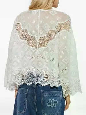 Munthe Valiance Embroidered Lace-trim Blouse
