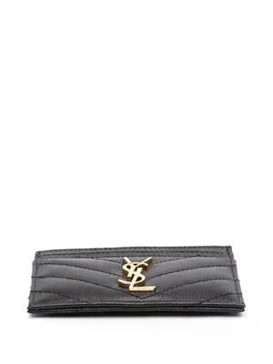 Saint Laurent 2023 Chevron Grain De Poudre Cassandre Card Holder