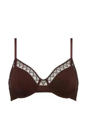 ERES Softness Lace-trim Bra - Brown