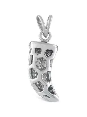 LB EXCLUSIVE 18k White Gold Diamond Horn Pendant - Silver