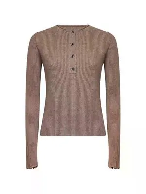 UMA WANG Ribbed Knit Long Sleeve Sweater