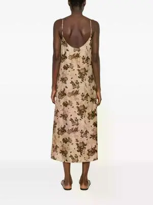 UMA WANG Anaya Floral Pattern Flared Maxi Dress