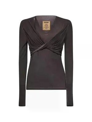 UMA WANG Twisted Draped Long-sleeve Top