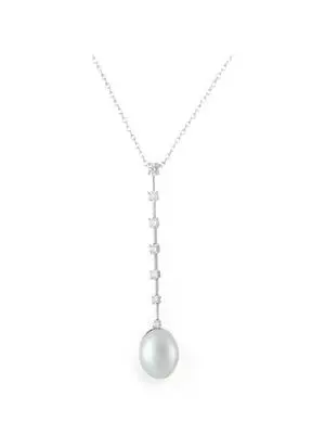 ASSAEL Pearl And Diamond Drop Necklace