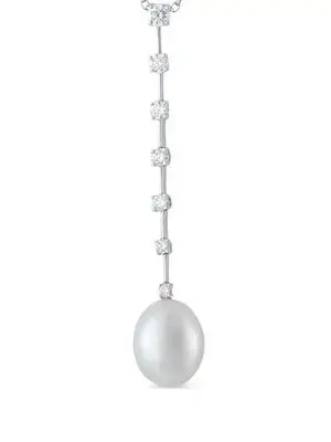 ASSAEL 18k White Gold Pearl And Diamond Drop Necklace