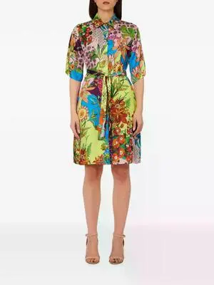 Liu Jo Floral-print Belted Shirt Dress