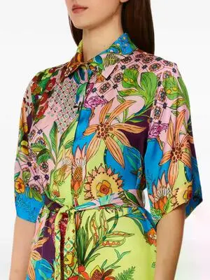 Liu Jo Floral-print Belted Shirt Dress